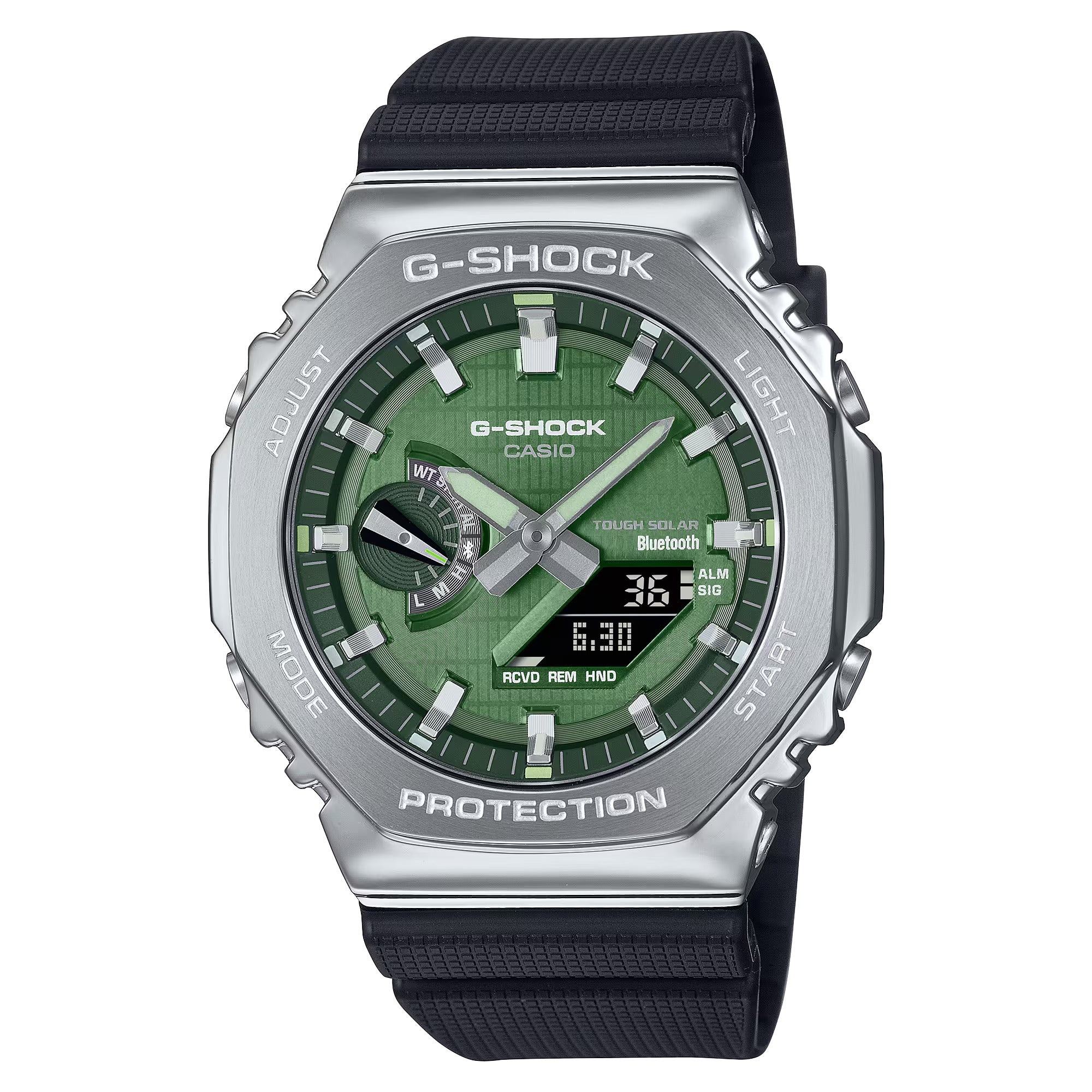 CASIO G-SHOCK GBM2100A-1A3 GREEN "CASIOAK" SOLAR BLUETOOTH G-STEEL WAT ...
